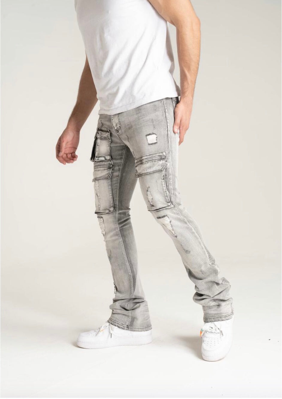 SPARK STRETCH CARGO STACK JEANS .– Bold Outfitters